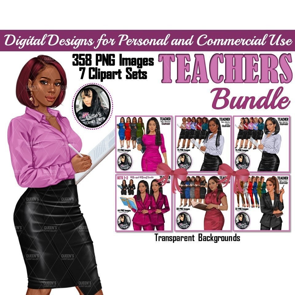 Teacher Clipart, Teachers, Teaching Clipart, Lady Boss Clipart, Afro ...