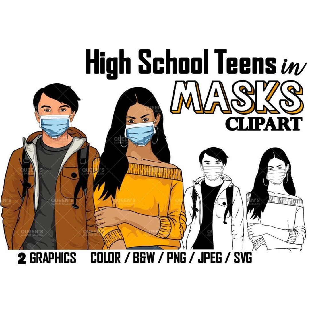 Teens in Masks, Masks, Teenagers, Faces With Masks Clipart, Masks, Face ...
