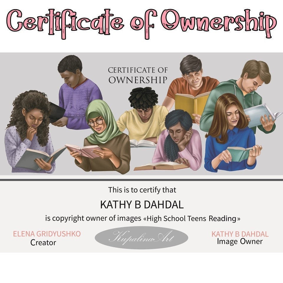 Teens Reading Clipart, Teenager Clipart, Back to School, Reading ...