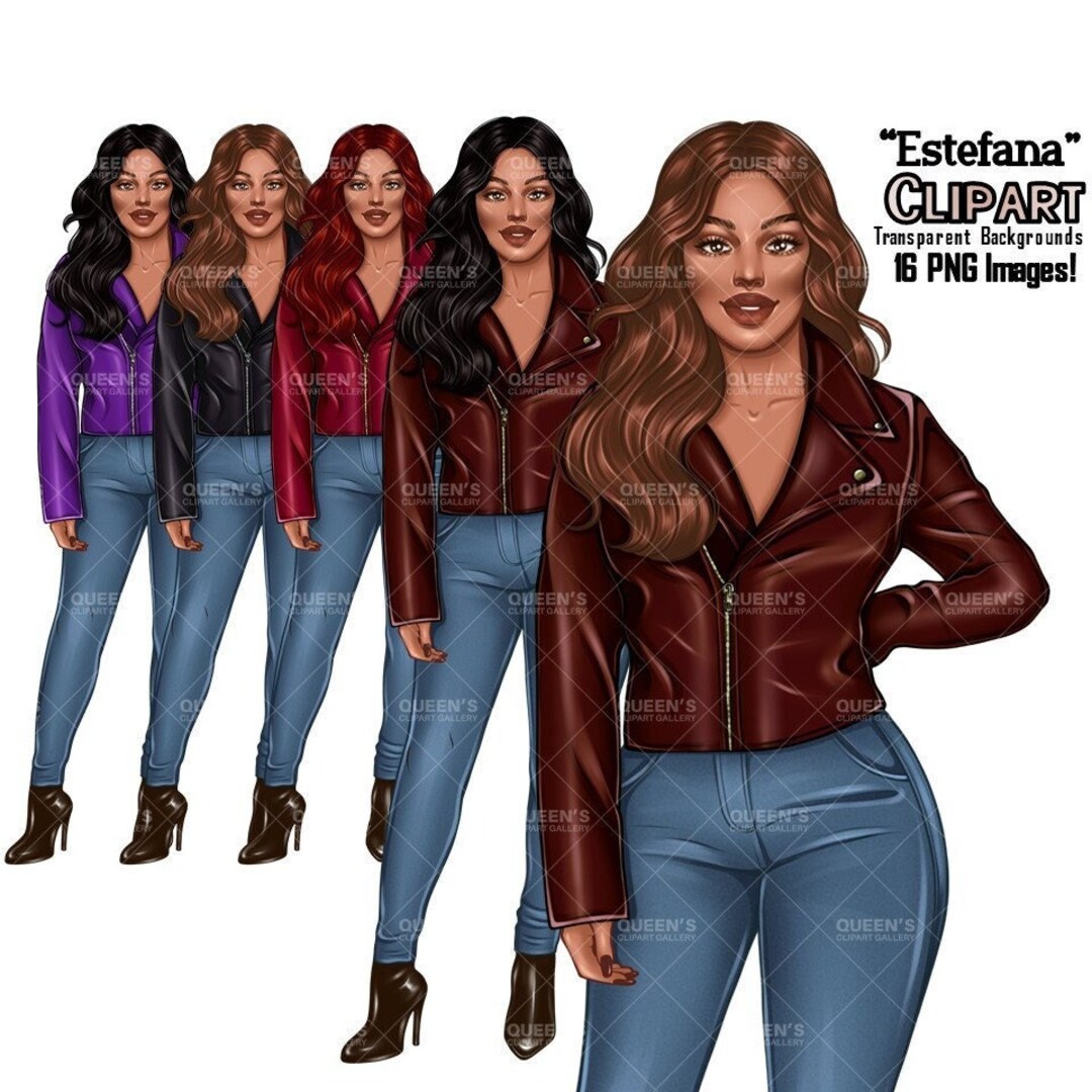 Curvy Denim Girls, Jeans Girl Clipart, Curvy Girl Clipart, Woman ...