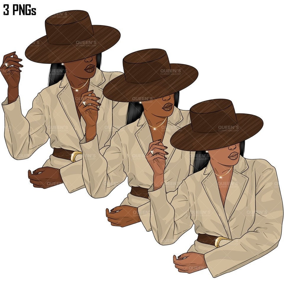 Afro Girl Clipart Black Woman Clipart African American - Etsy