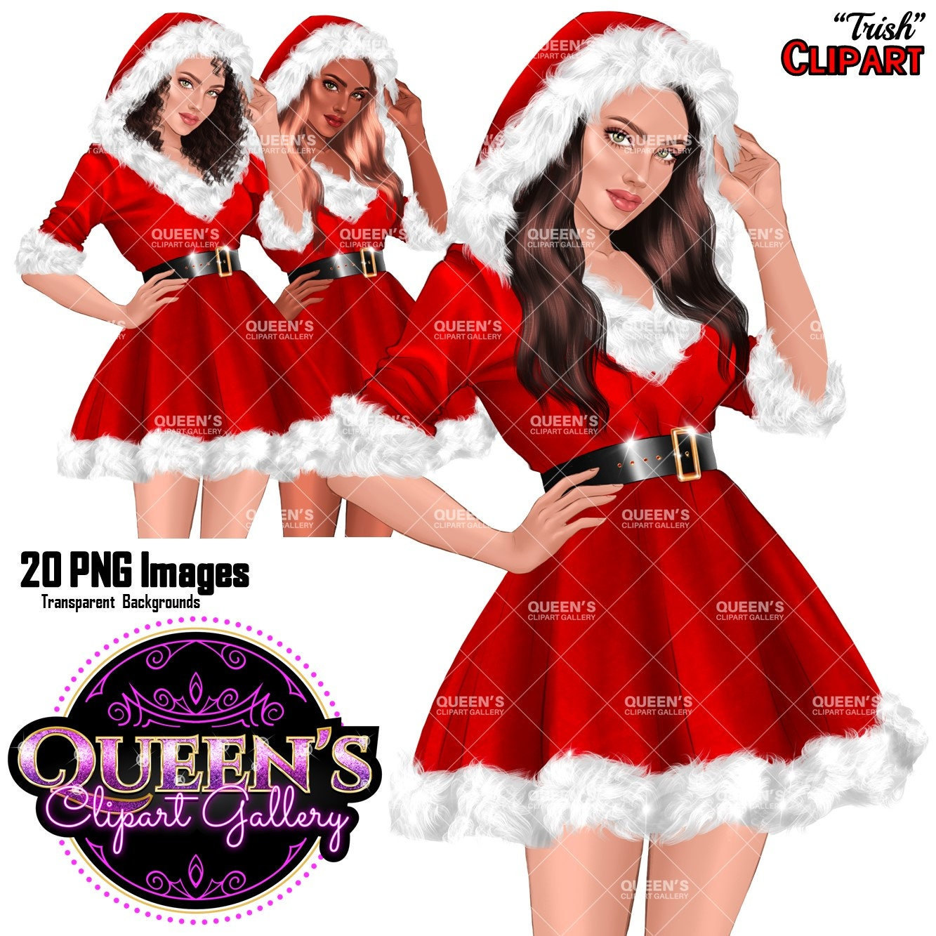Santa Claus Clipart, Santa Costume Clipart, New Year's Clipart ...