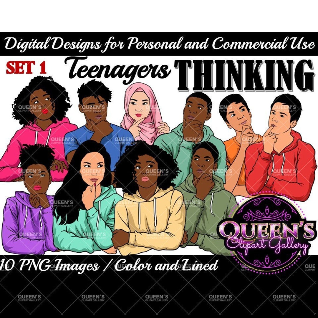 Teenagers Thinking | Teen Clipart | Teenagers Clipart | Back to School ...