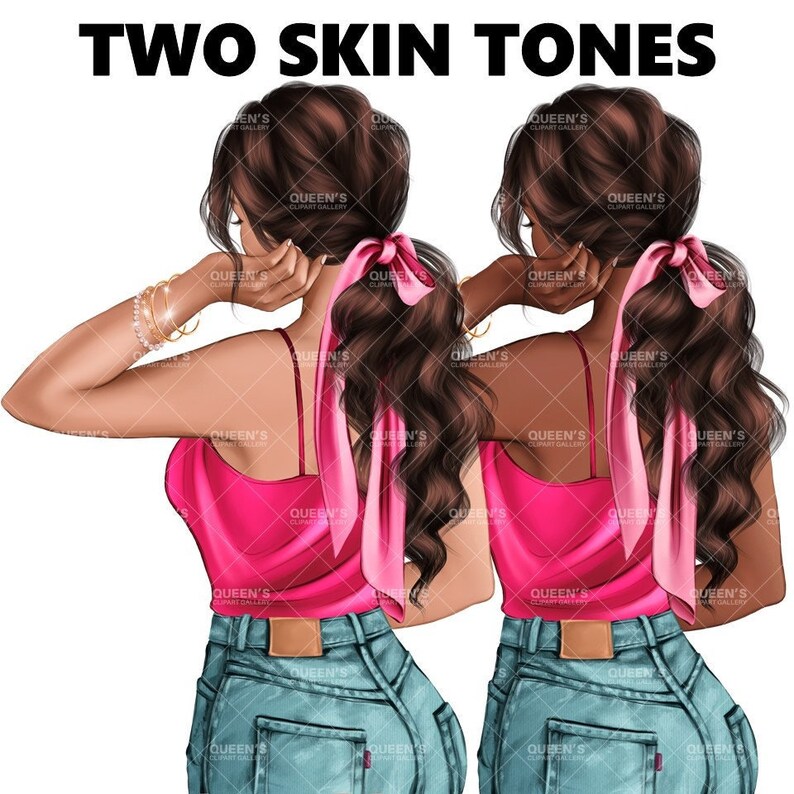 Back View Clipart Back Turned Fashion Girl Clipart Fashion | Etsy