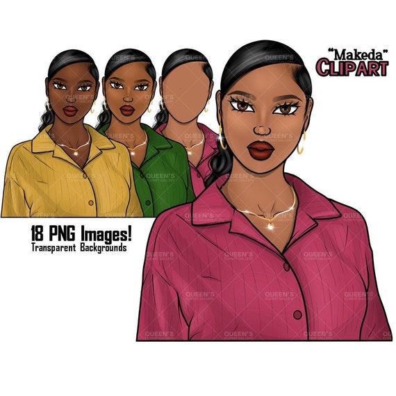 African American Girl Afro Girl Black Woman Clipart Black - Etsy