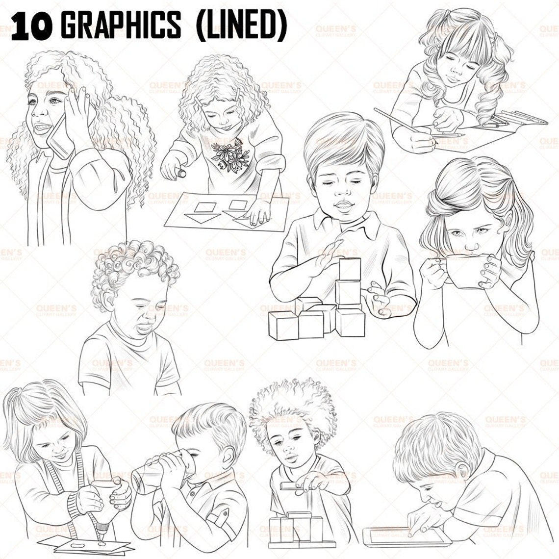 Action Kids Clipart Kids in Action Clipart Elementary - Etsy