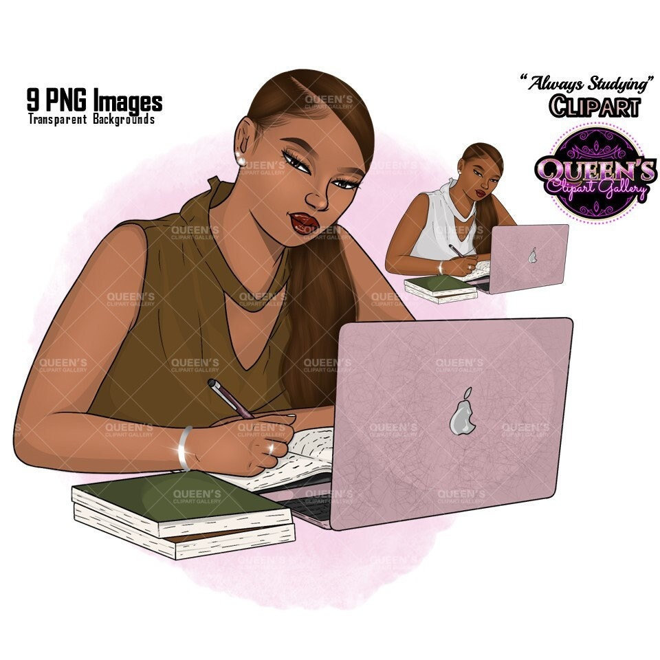 Woman Typing Clipart