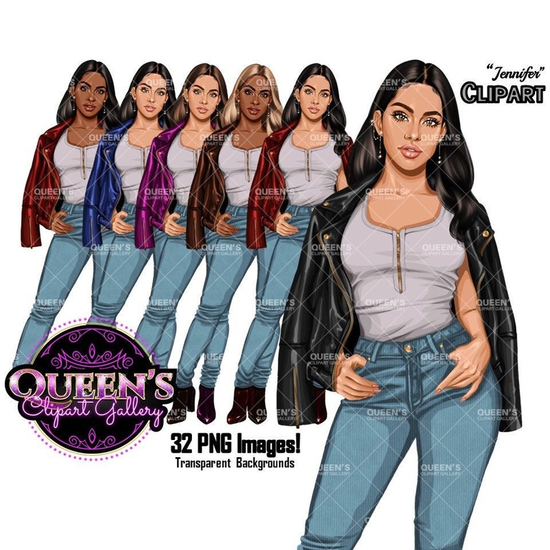 Curvy Denim Girl, Jeans Girl Clipart, Curvy Girl, Fashion Girl Clipart ...