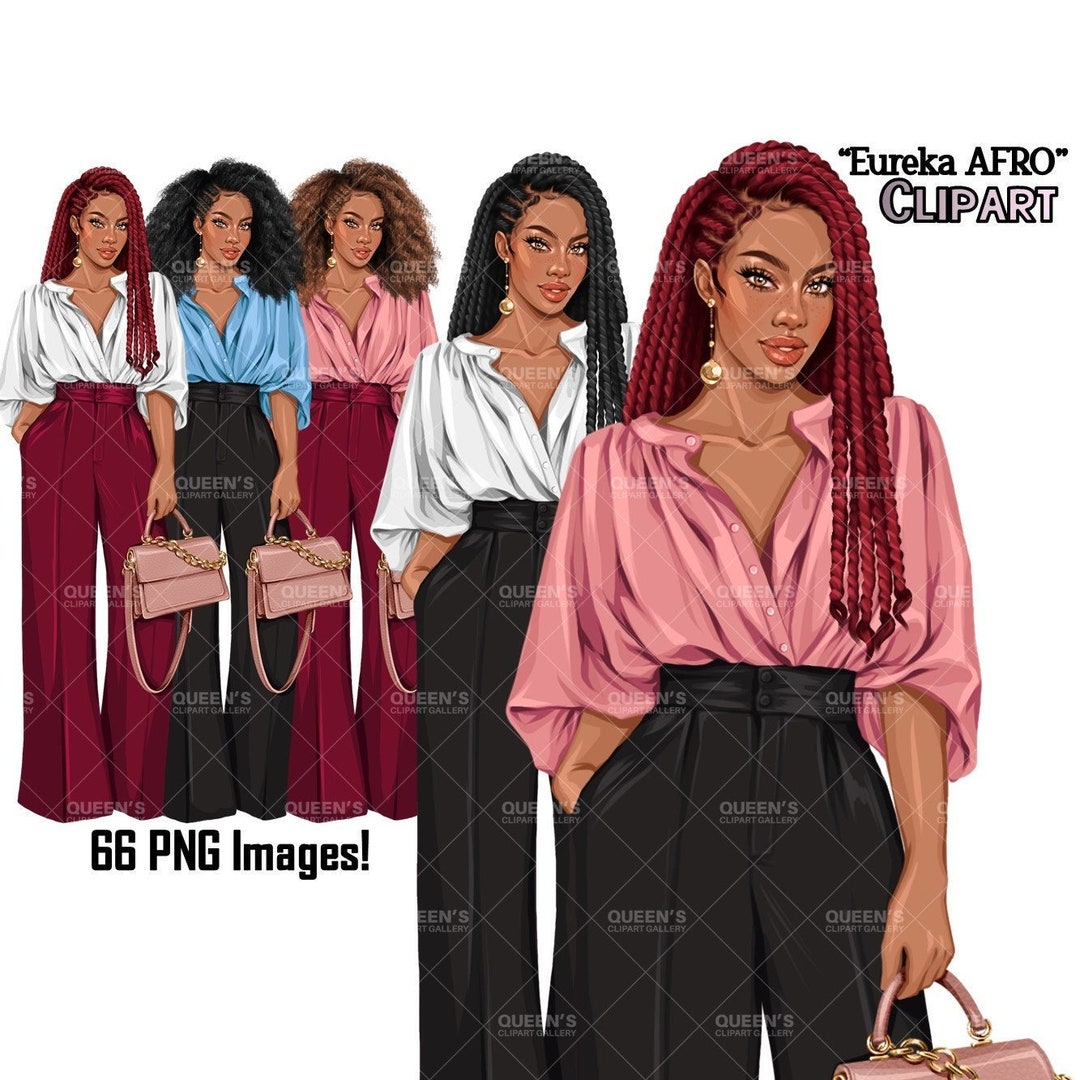 Black Girl PNG, Afro Girl Clipart, Fashion Girl Clipart, Black Woman ...