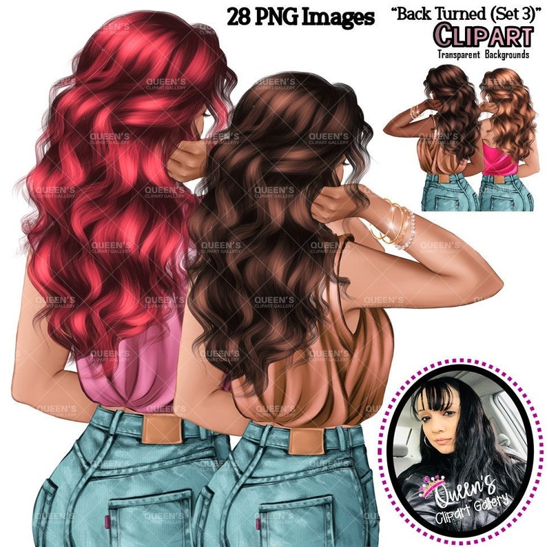 Back View Clipart Back Turned Fashion Girl Clipart Fashion - Etsy