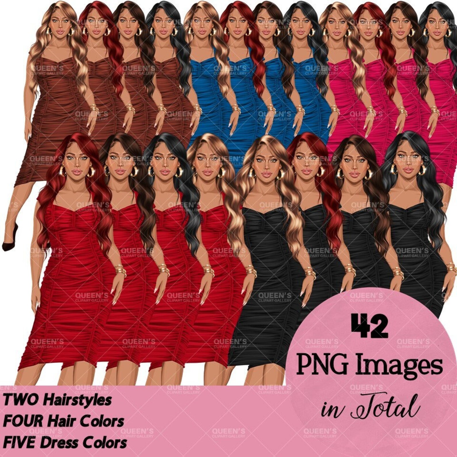 Elegant Woman Fashion Girl Clipart Fashion Illustration - Etsy