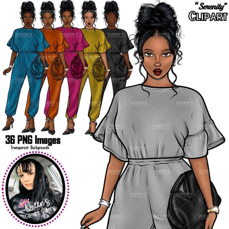 Afro Girl Clipart, African American Woman, Black Woman Clipart, Black ...