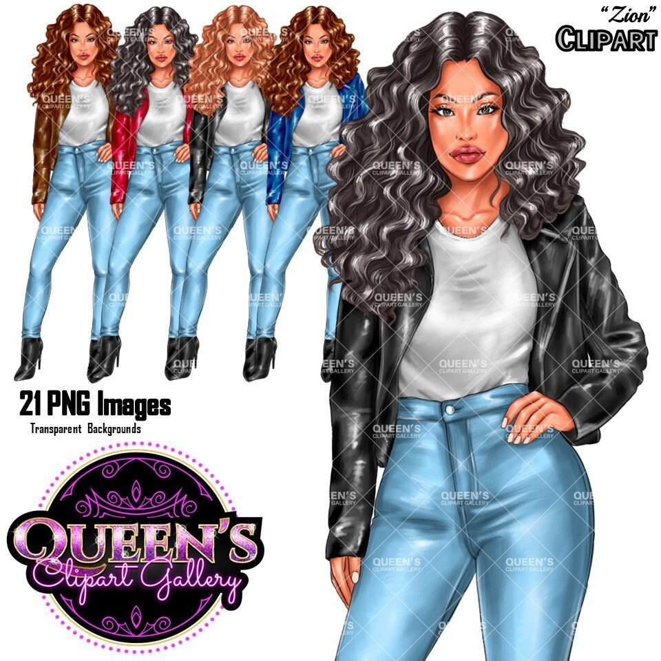 Curvy Denim Girl, Jeans Girl Clipart, Curvy Girl, Woman Clipart ...