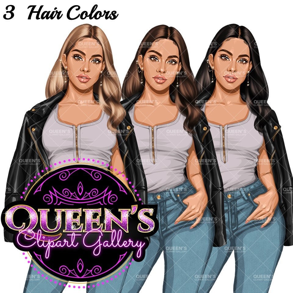 Curvy Denim Girl Jeans Girl Clipart Curvy Girl Fashion Girl - Etsy