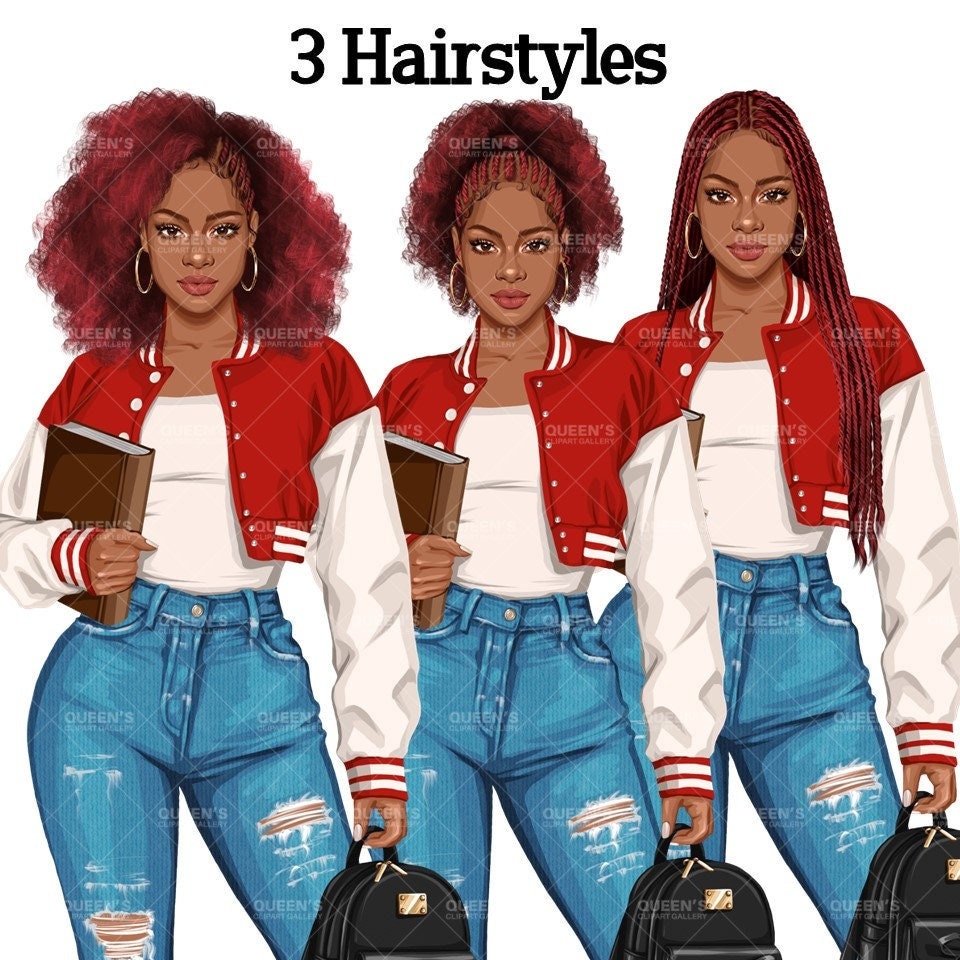 Afro Denim Jeans Girl Jeans Girl Clipart Teenager Clipart - Etsy