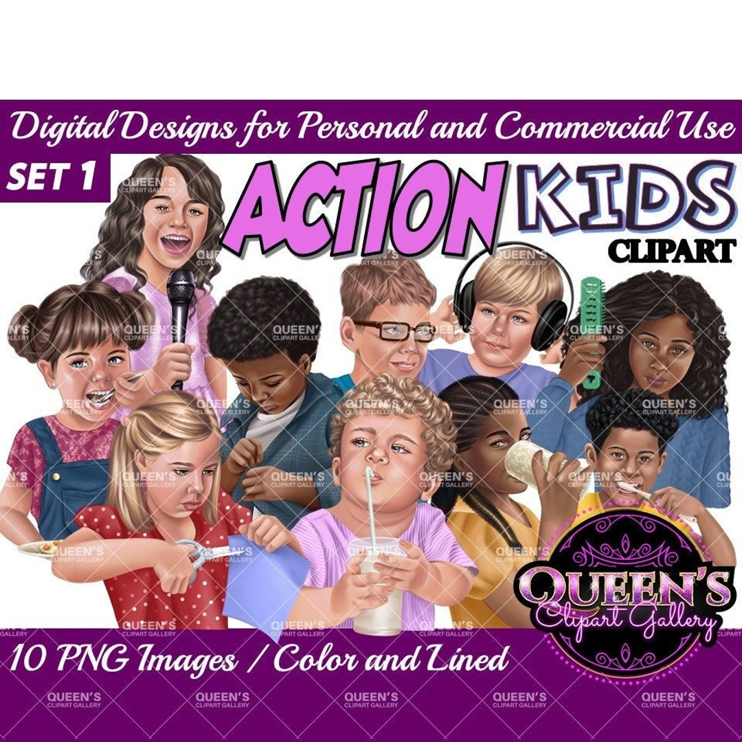 Action Kids Clipart, Kids in Action Clipart, Elementary Students ...