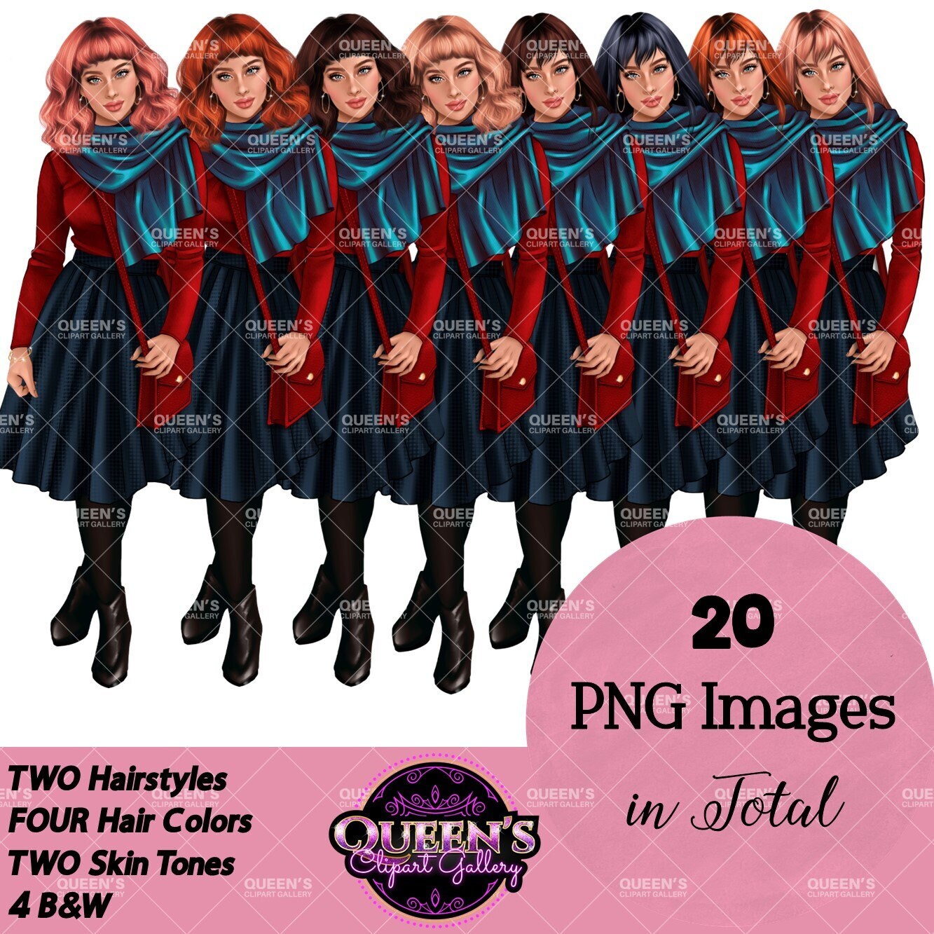 Lady Clipart, Woman Clipart, Fashion Girl Clipart, Fashion Illustration ...