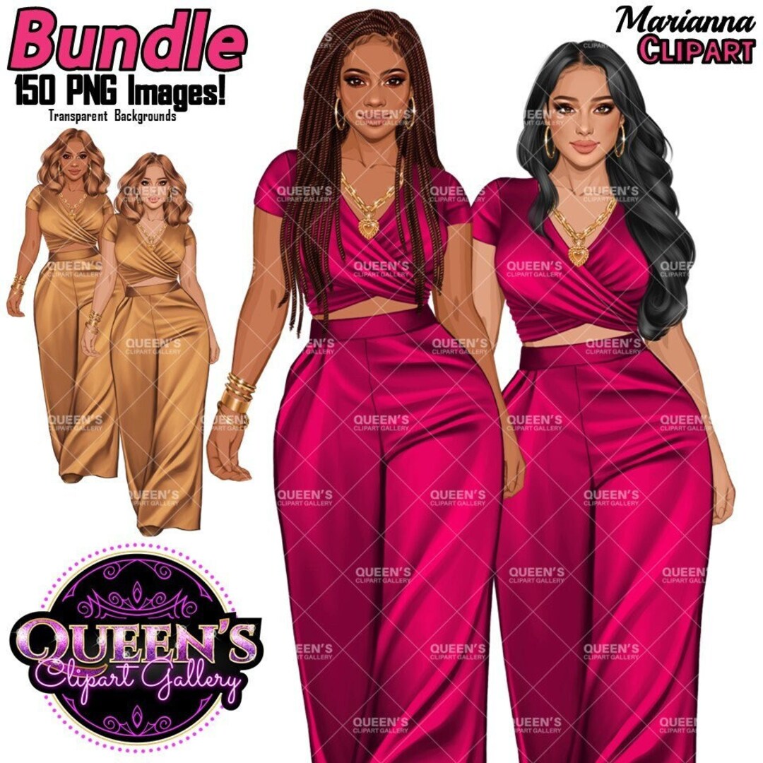 Afro Girl Clipart, Afro Woman Clipart, Fashion Girl Clipart, Fashion ...