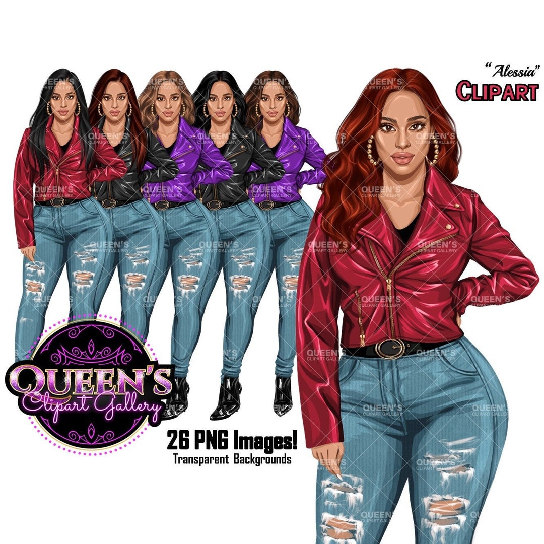 Denim Girl Clipart, Fashion Girl Clipart, Jeans Girl Clipart, Fashion ...