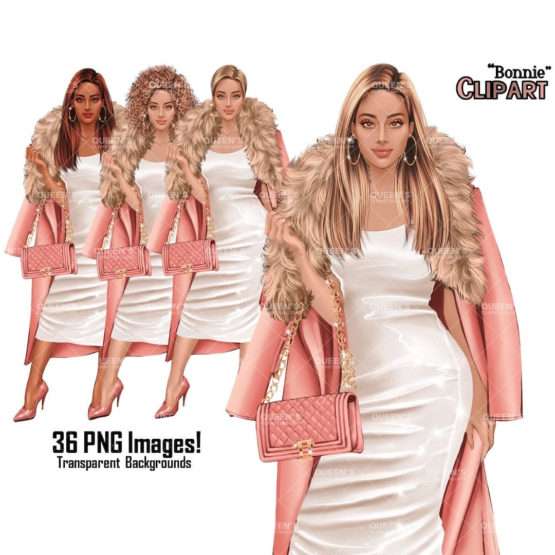 Fashion Woman Clipart, Woman in Dress, Elegant Woman, Fashion Girl ...