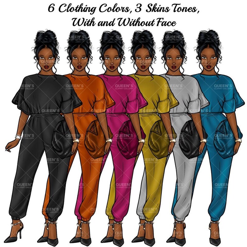 Afro Girl Clipart, African American Woman, Black Woman Clipart, Black ...