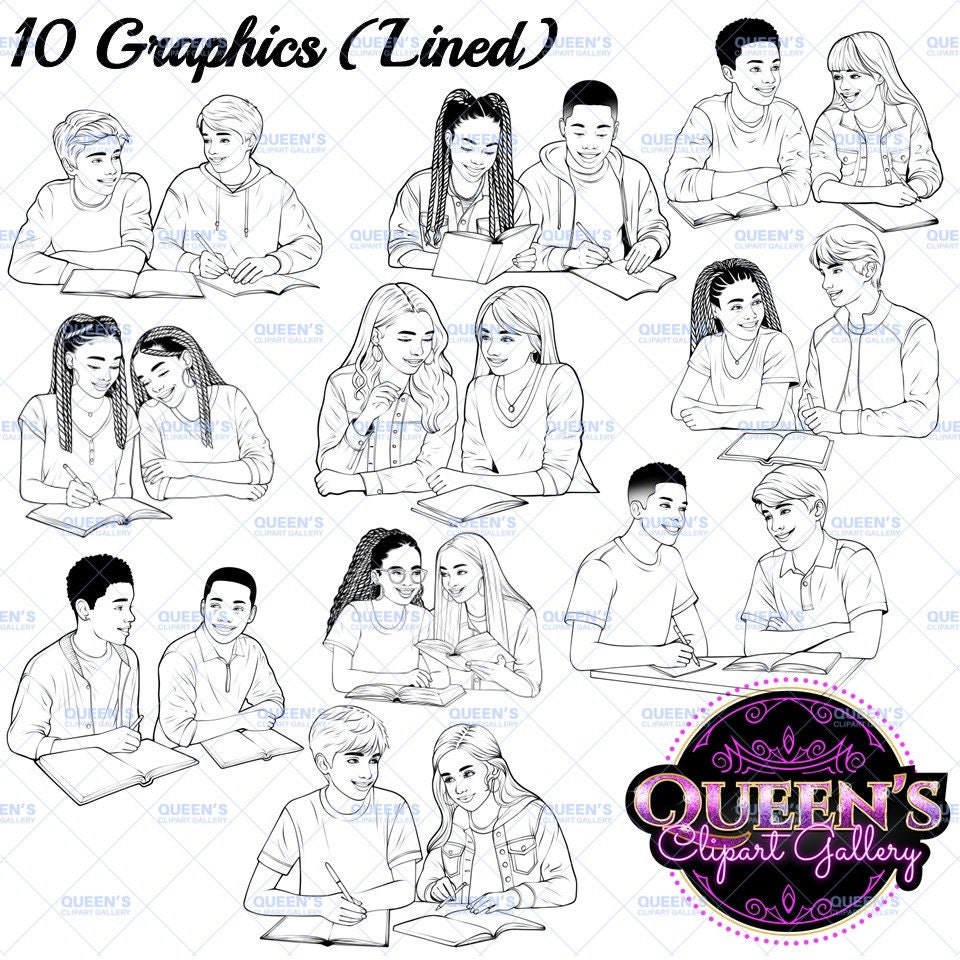 Students Working Together Clipart, Students Clipart, Teenagers, High ...