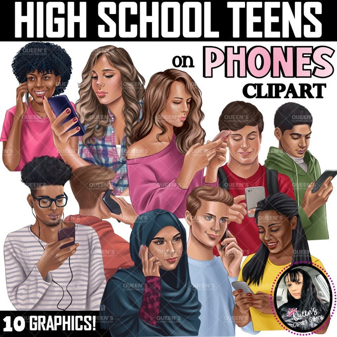 Teenagers Clipart Teens Tweens School Children School - Etsy