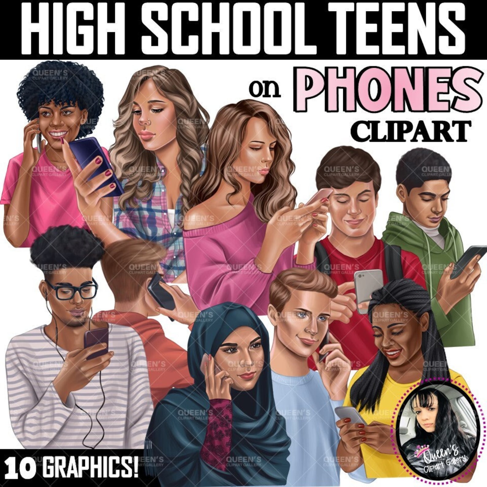 Teenagers Clipart Teens Tweens School Children School - Etsy