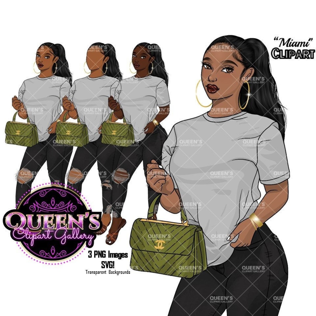 Denim Jeans Girl, Jeans Girl Clipart, Curvy Girl Clipart, Afro Woman ...