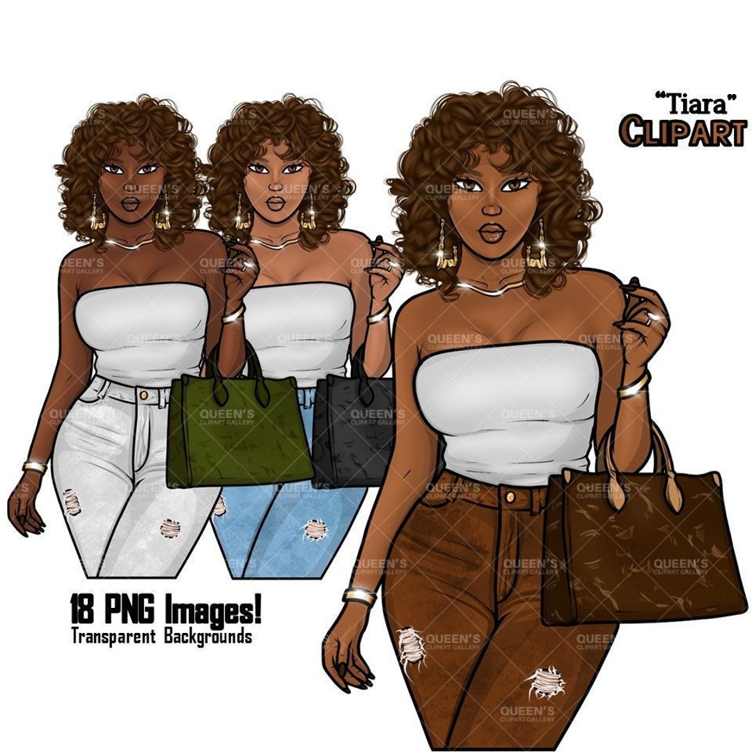 African American Girl, Denim Jeans Girl, Afro Girl, Black Woman Clipart ...