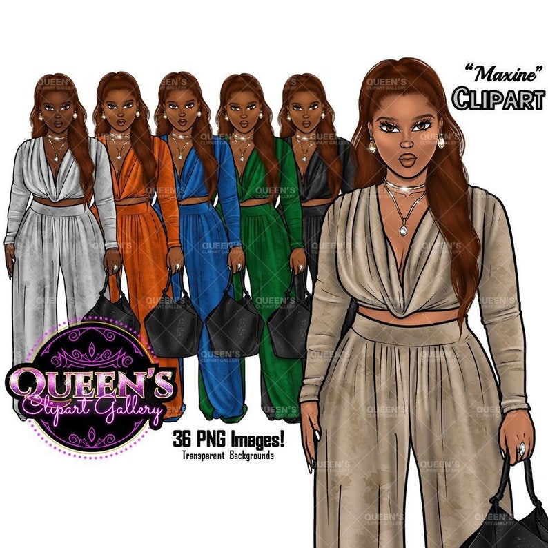 Afro Girl Clipart African American Woman Black Woman - Etsy