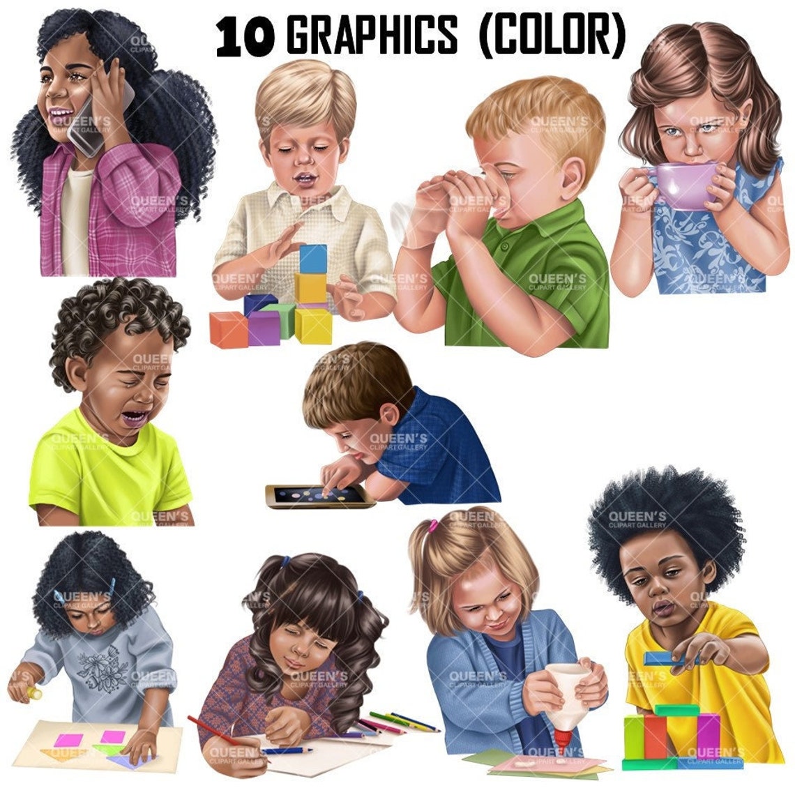 Action Kids Clipart Kids in Action Clipart Elementary - Etsy