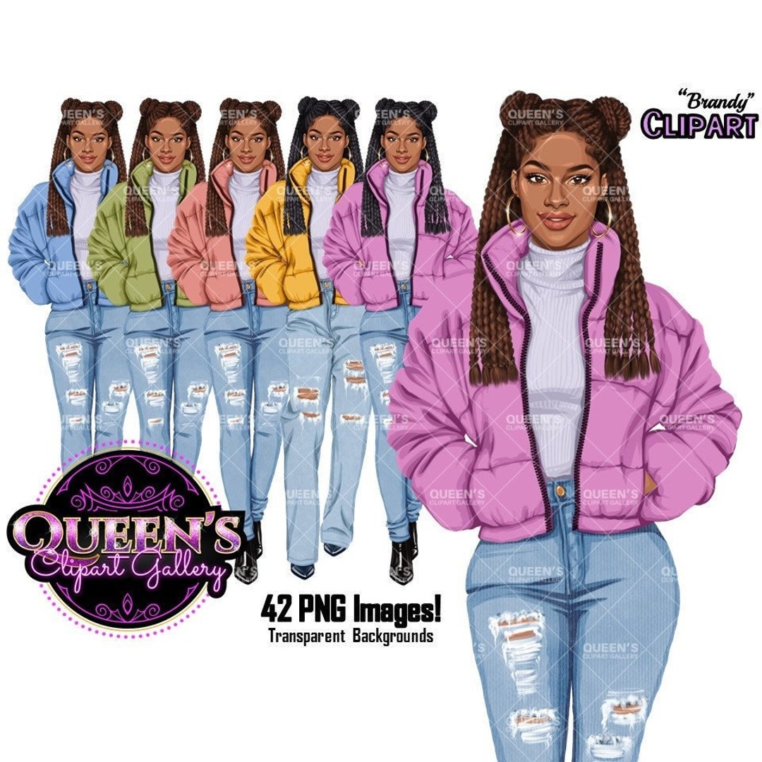 Afro Denim Jeans Girl, Jeans Girl Clipart, Teenager Clipart, Fashion ...