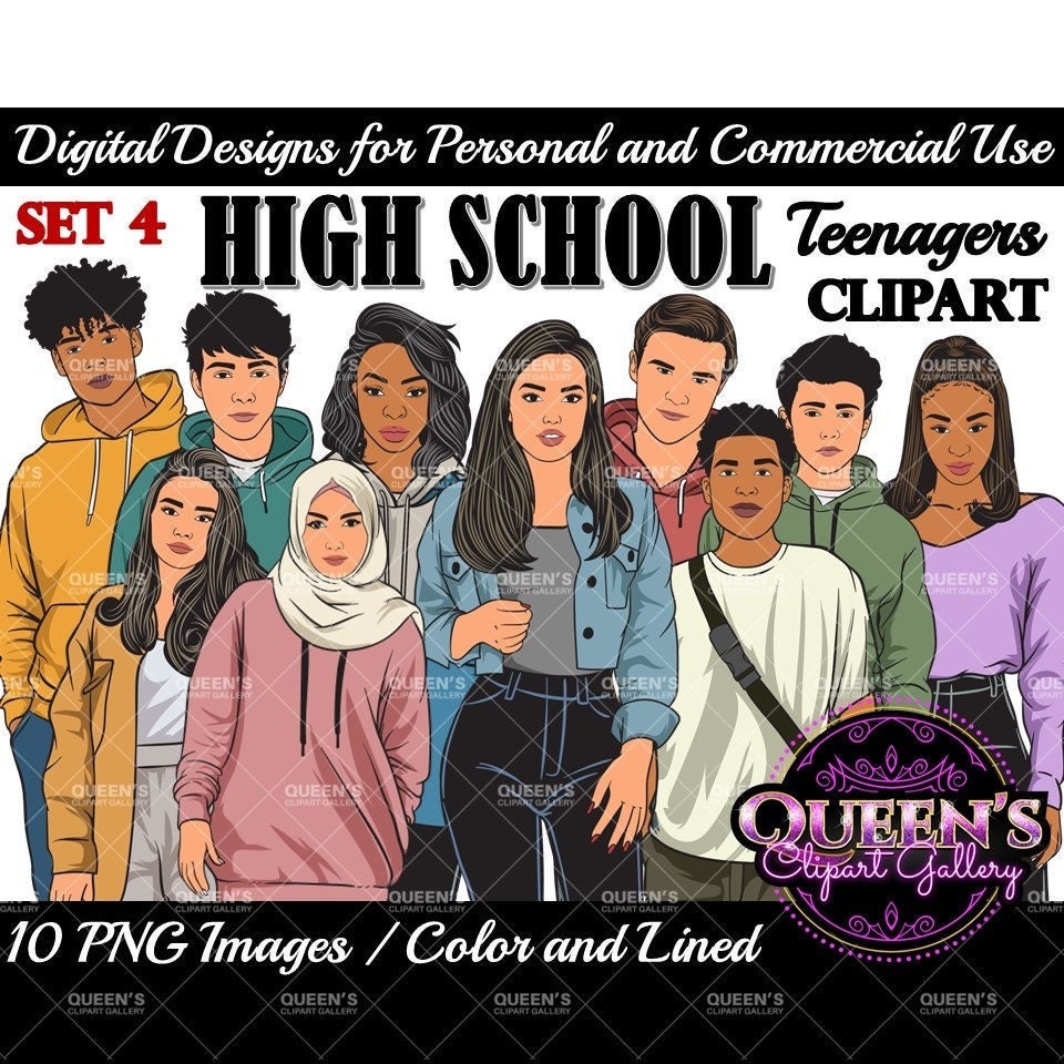 Teenagers Clipart, High School Students, Older Teens, Male Teen Clipart ...