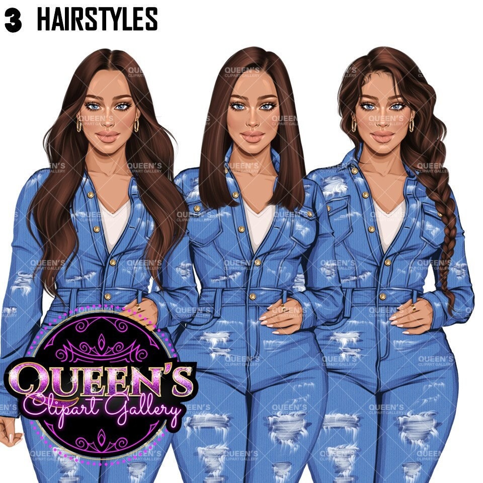 Denim Jeans Girl Clipart Fashion Girl Clipart Jeans Girl - Etsy