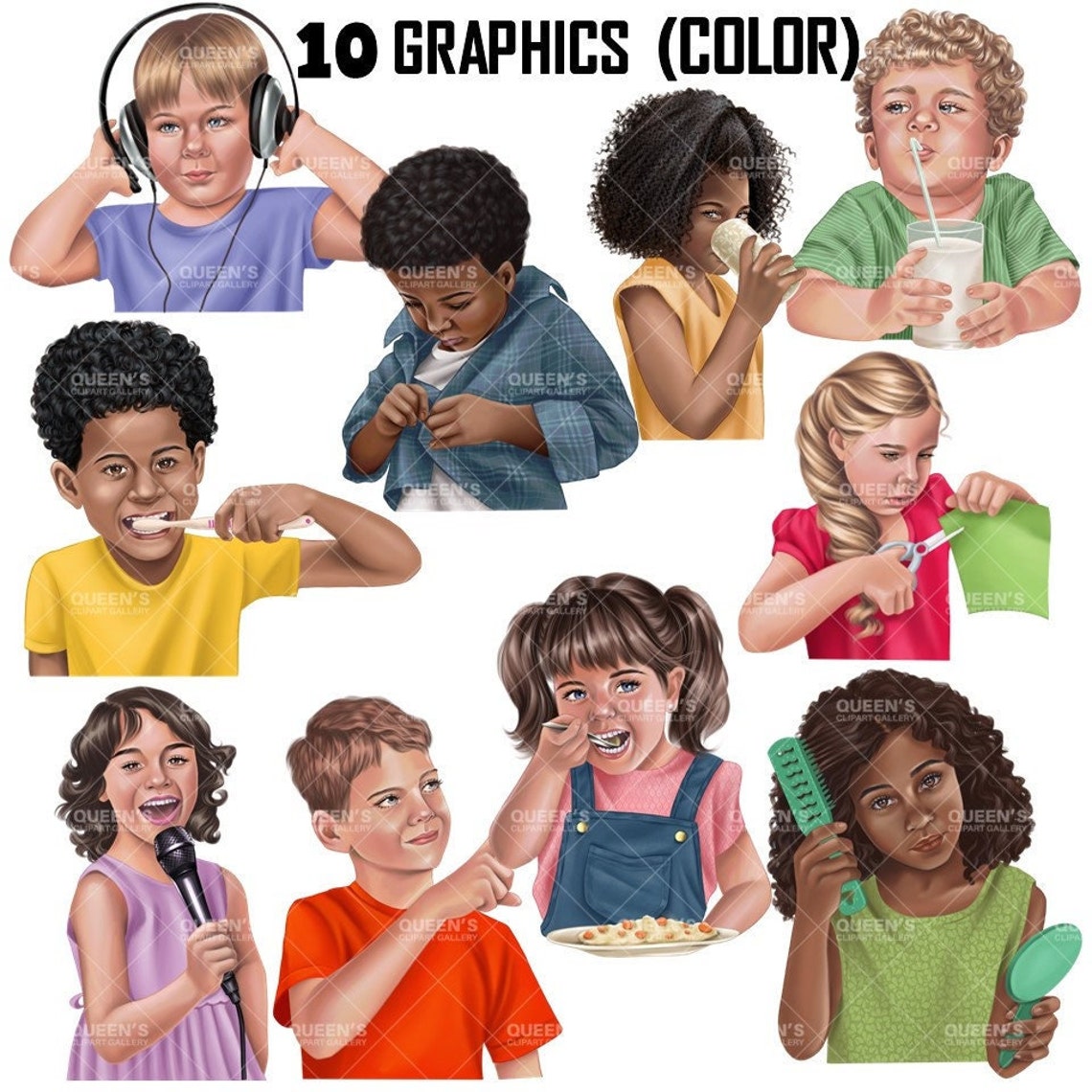 Action Kids Clipart Kids in Action Clipart Elementary - Etsy