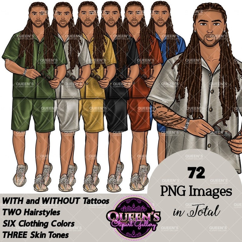 Black Man Clipart Man in Braids Handsome Man Clipart - Etsy