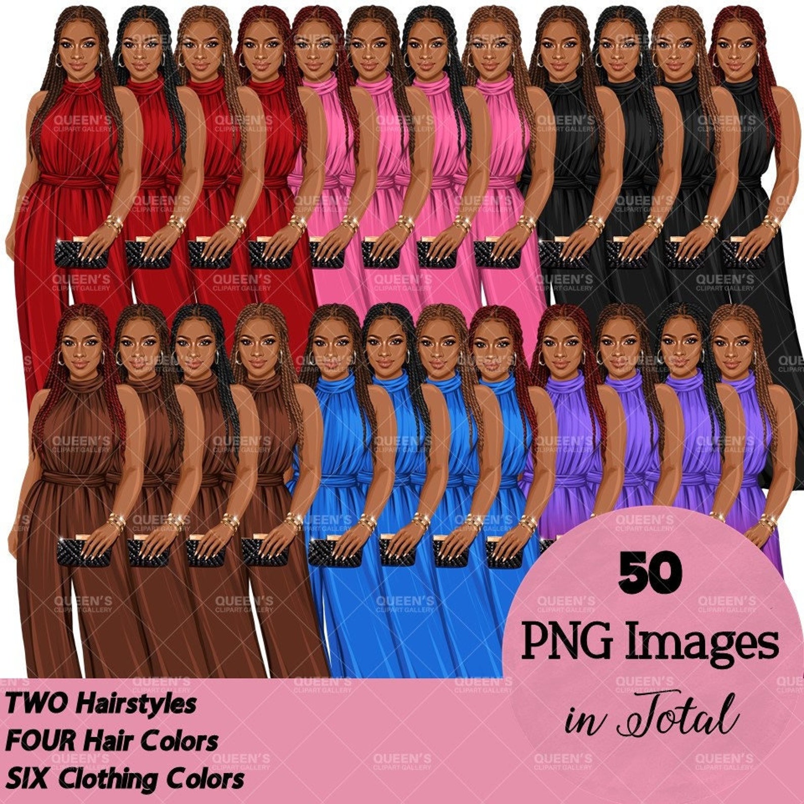 Black Girl Magic PNG, Afro Girl Clipart, Fashion Girl Clipart, Black ...