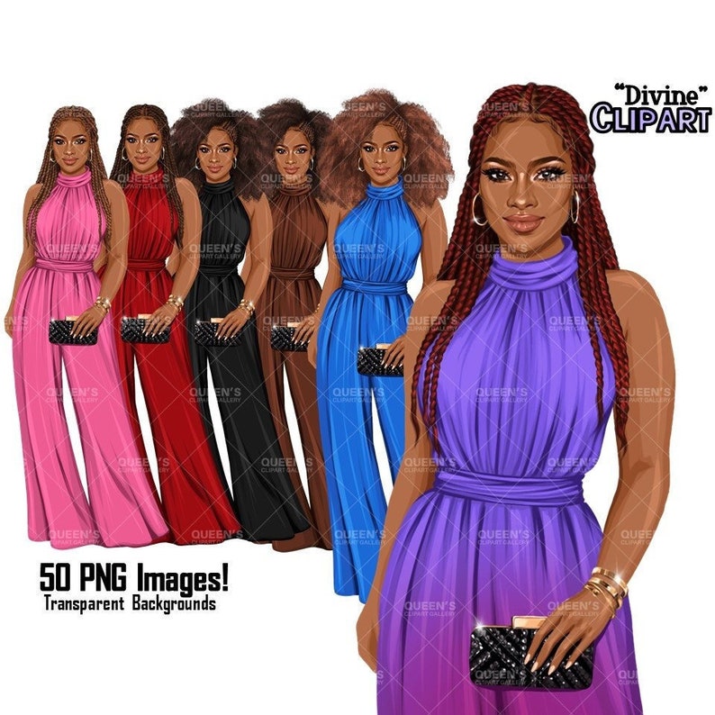 Black Girl Magic PNG, Afro Girl Clipart, Fashion Girl Clipart, Black ...