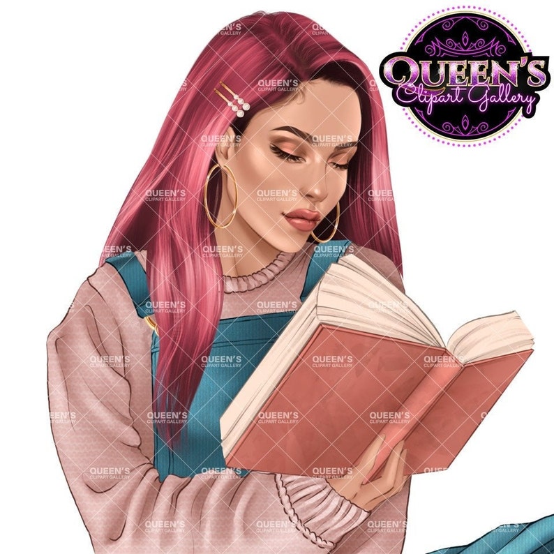 L Love Books Clipart Bookworm Life Booklover Girl Reading - Etsy