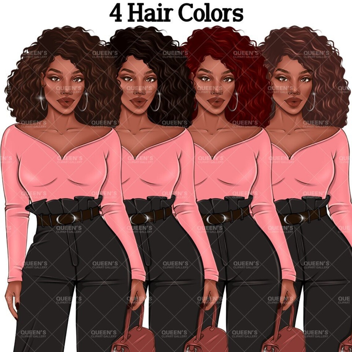 Black Girl Magic PNG, Afro Girl Clipart, Fashion Girl Clipart, Black ...