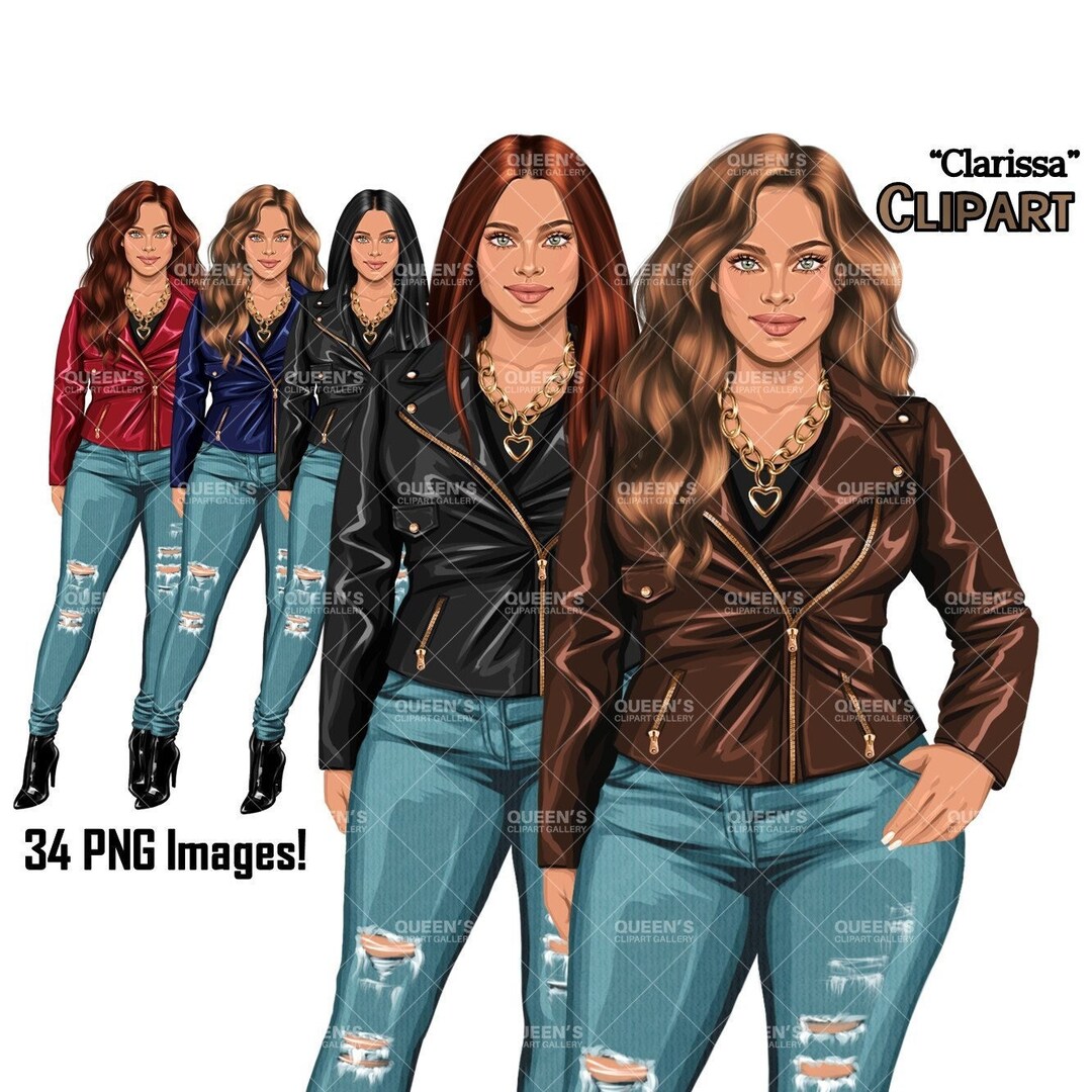 Curvy Denim Girls, Jeans Girl Clipart, Curvy Girl Clipart, Woman ...
