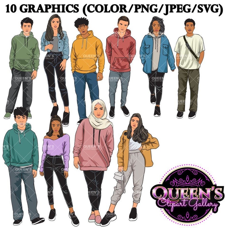 Teenagers Clipart, High School Students, Older Teens, Male Teen Clipart ...