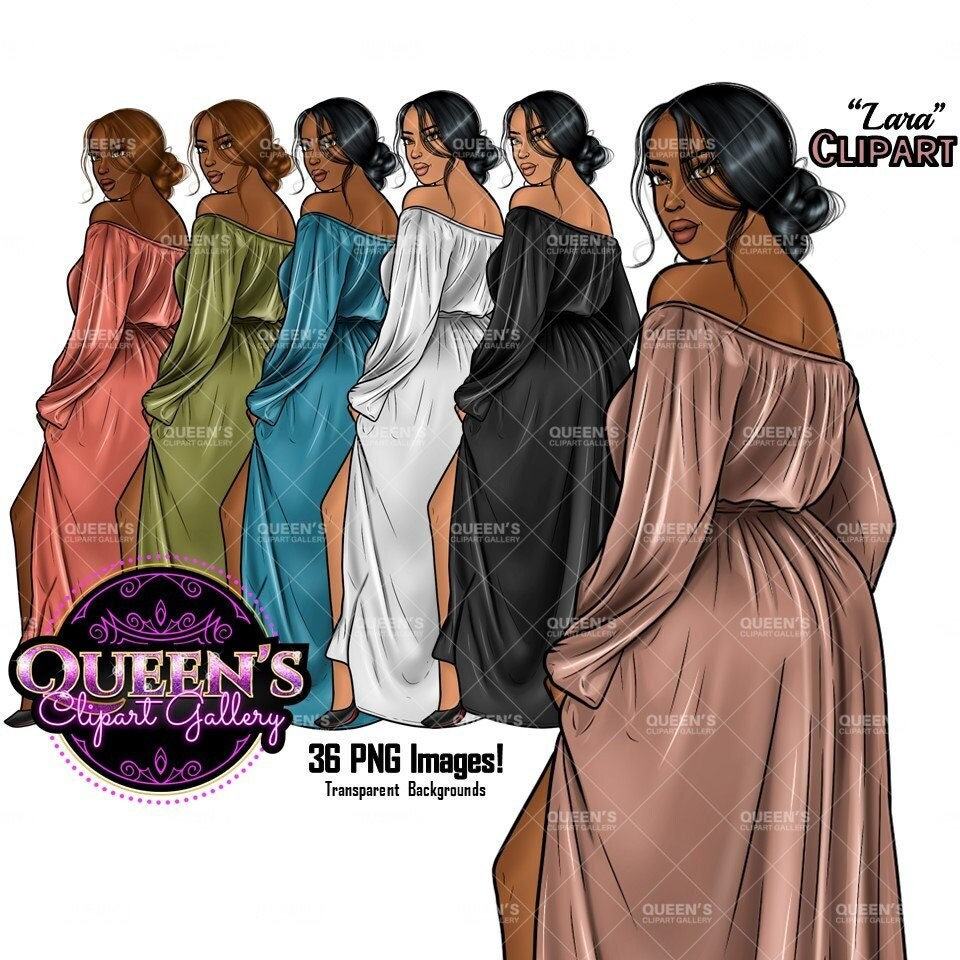 Afro Girl Clipart, Afro Woman Clipart, Fashion Girl Clipart, Fashion ...