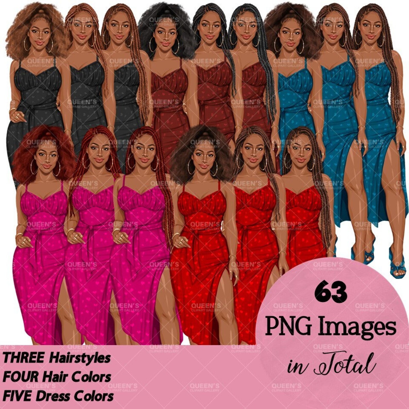 Girl in Summer Dress, Fashion Girl Clipart, Fashion Illustration ...