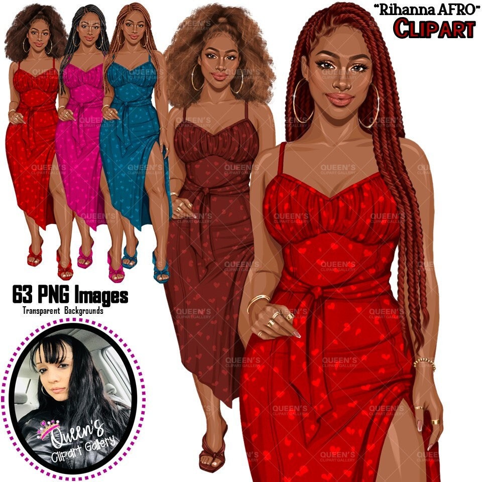 Girl in Summer Dress Fashion Girl Clipart Fashion - Etsy