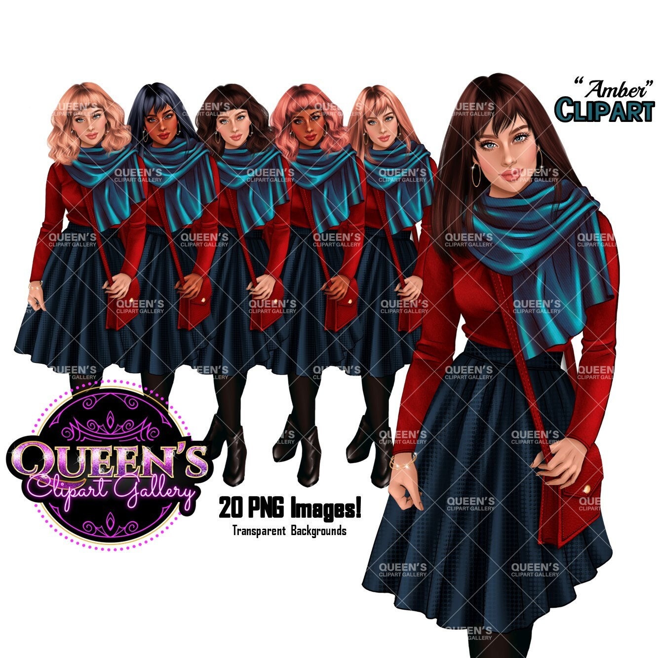 Lady Clipart, Woman Clipart, Fashion Girl Clipart, Fashion Illustration ...