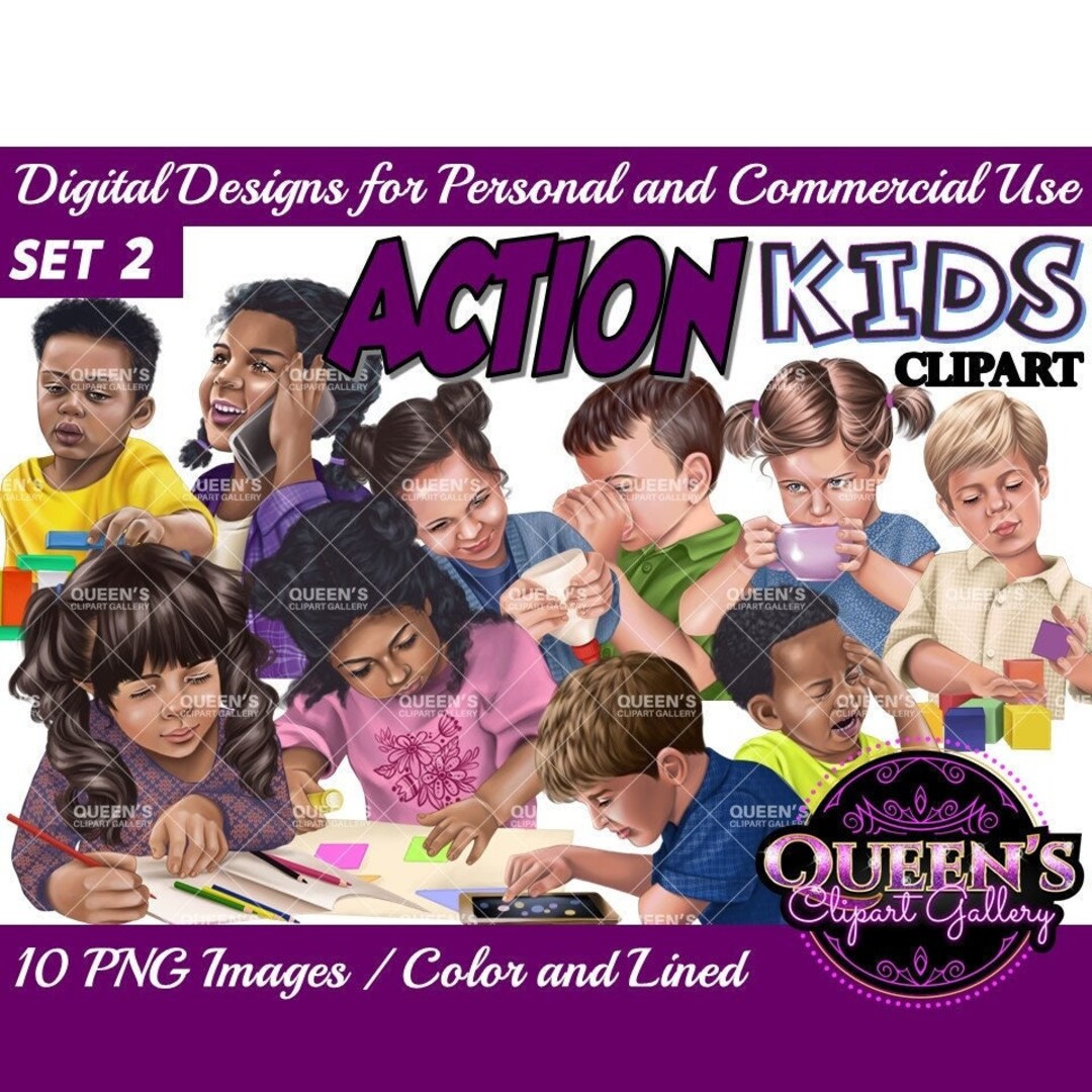 Action Kids Clipart, Kids in Action Clipart, Elementary Students ...