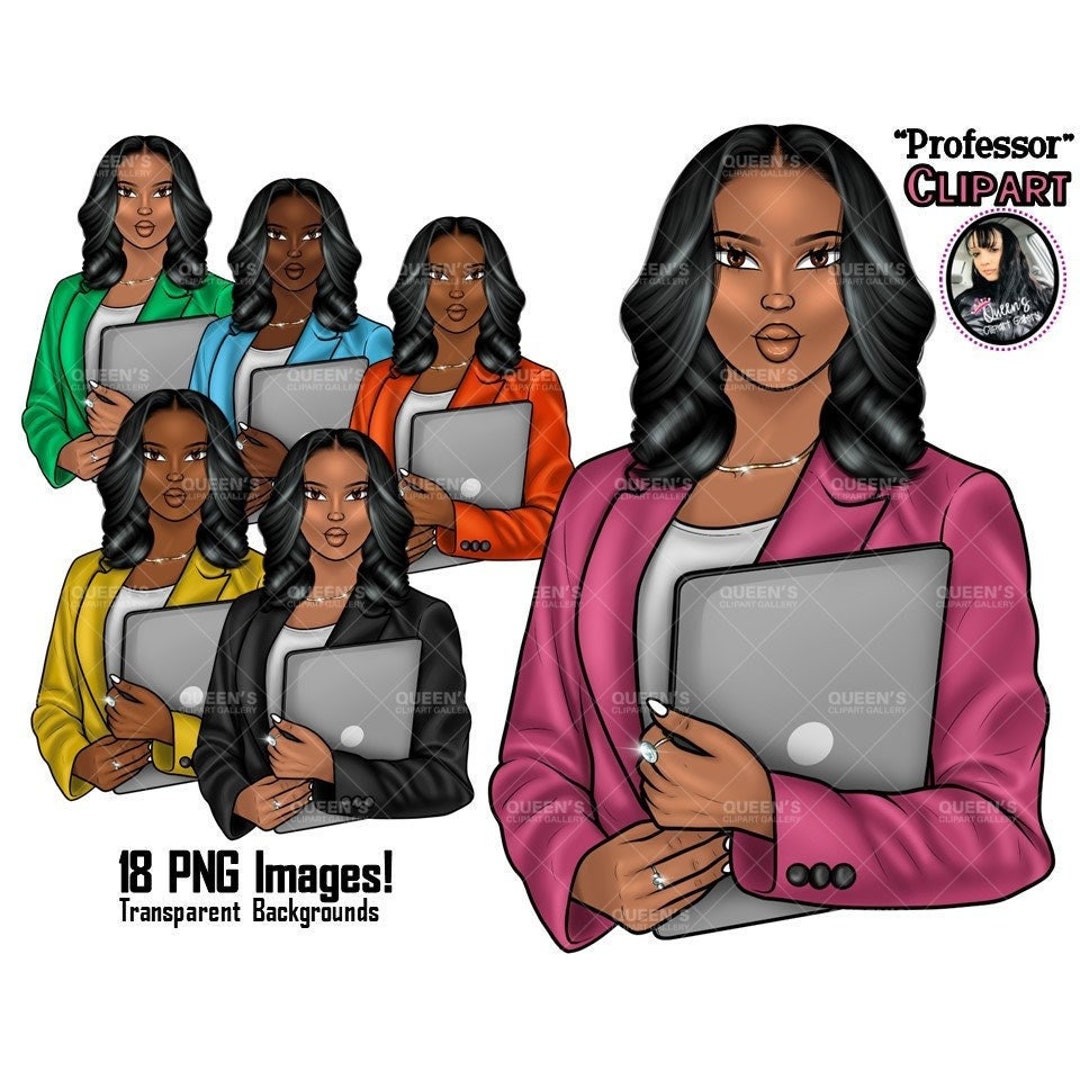 African American Woman Lady Boss Clipart Teacher Clipart - Etsy