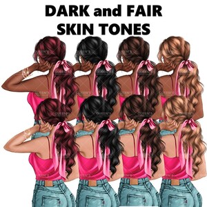 Back View Clipart, Back Turned, Fashion Girl Clipart, Fashion ...